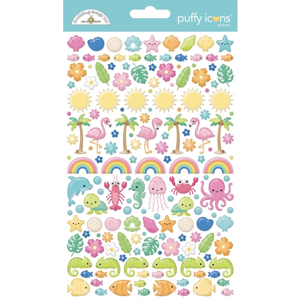 Doodlebug Puffy Stickers - Icons, Summer Fun