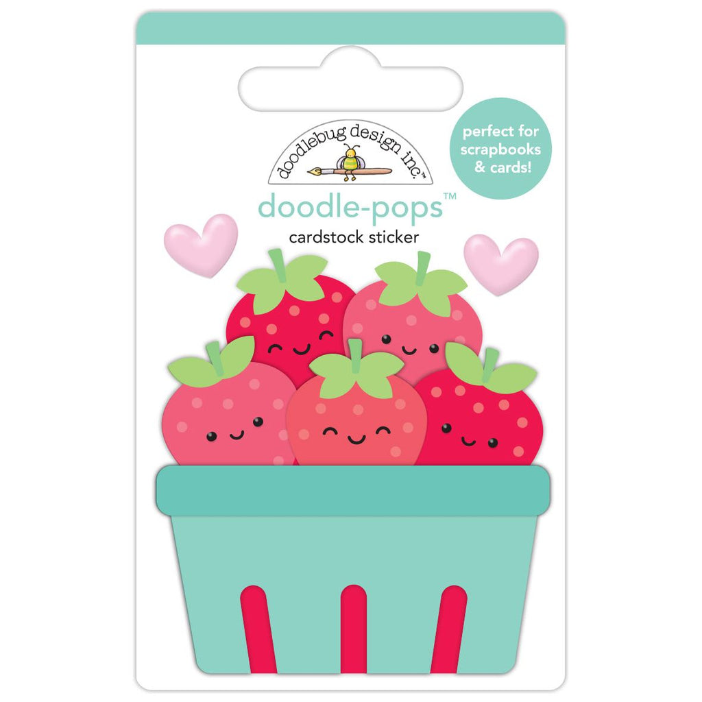 Doodlebug Doodle-Pops 3D Stickers - Berry Basket