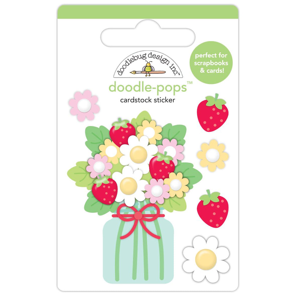 Doodlebug Doodle-Pops 3D Stickers - Berry Bouquet