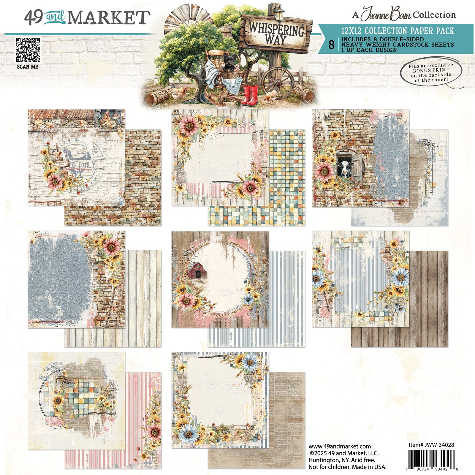 49 and Market 12 x 12 Collection Paper Pack - Whispering Way (Joanne B