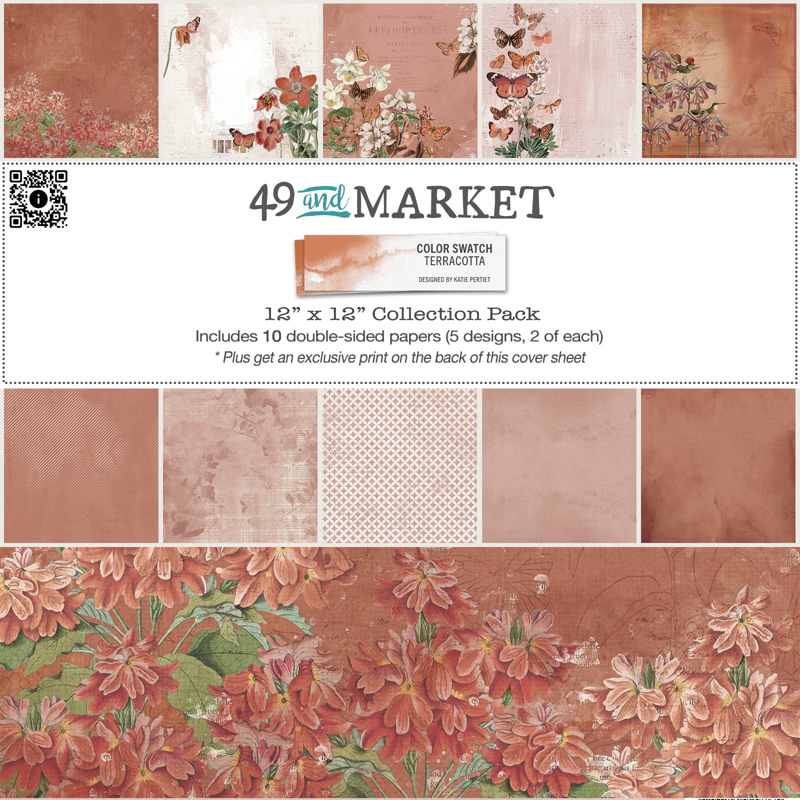 Color Swatch Terracotta 12x12 Paper Collection Pack