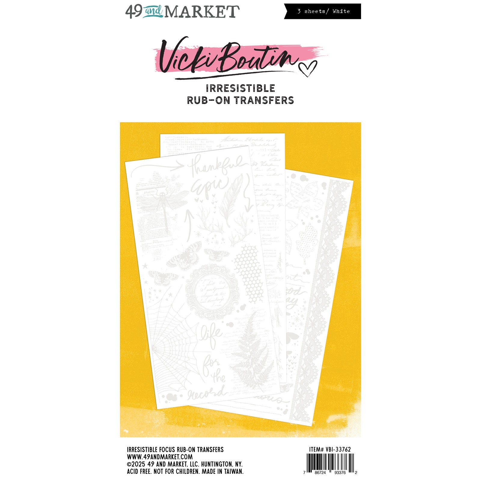 Irresistible Focus Rub-on Transfers by Vicki Boutin